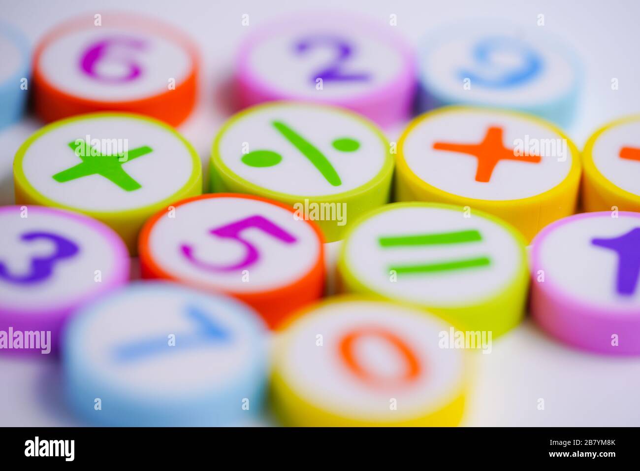 Math Number colorful on white background : Education study mathematics ...