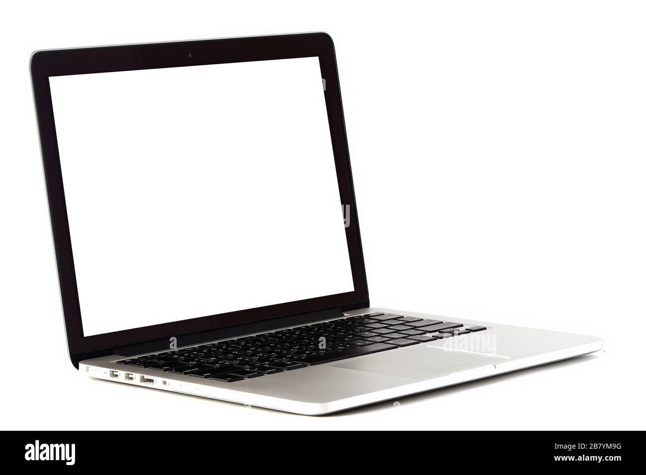 Laptop computer with blank screen isolated on white background Stock ...