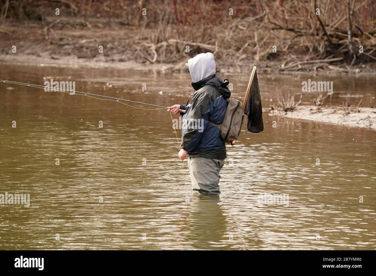 Fishing in spring for trout Stock Photo - Alamy