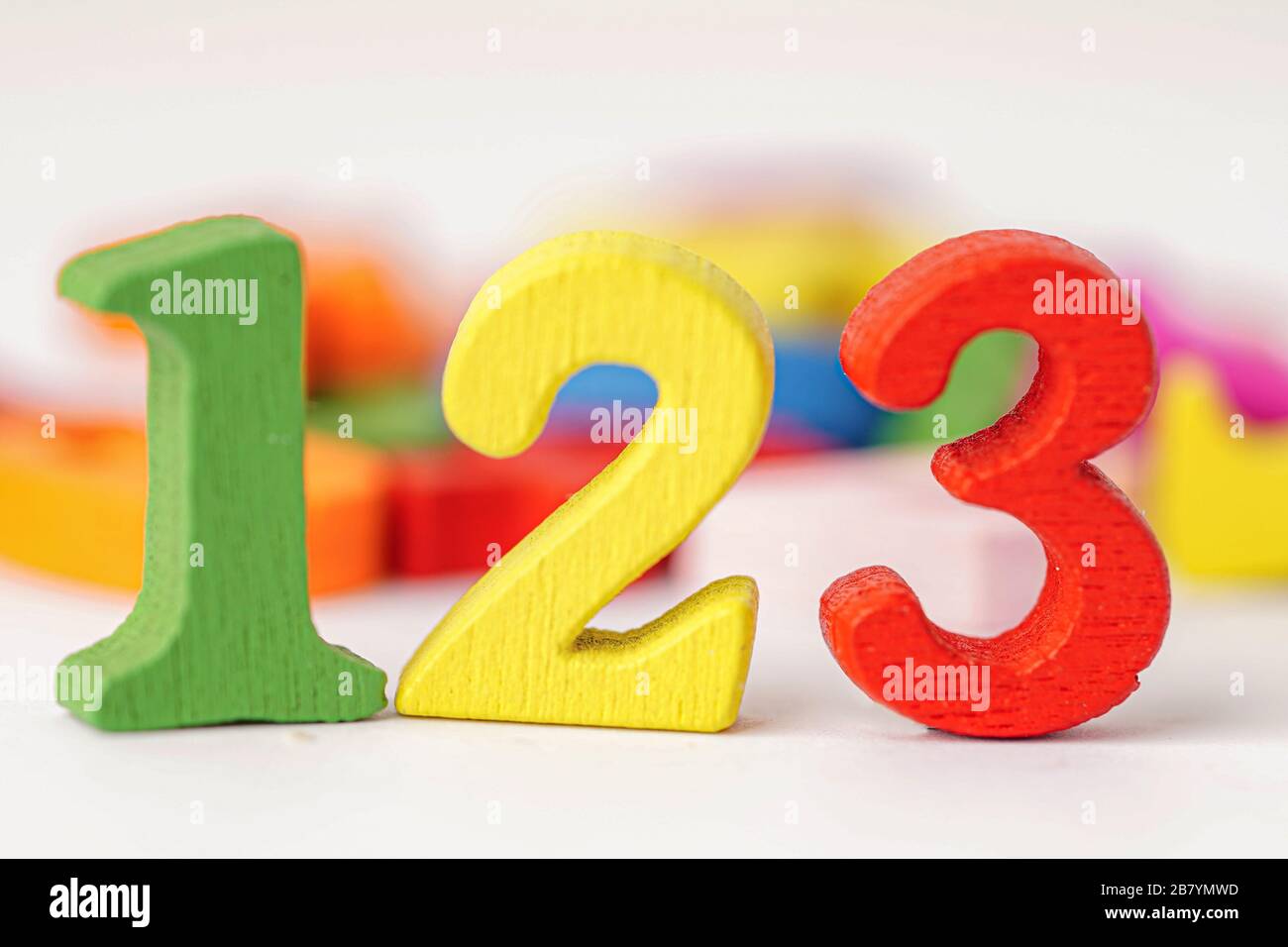 Math Number colorful on white background : Education study mathematics ...