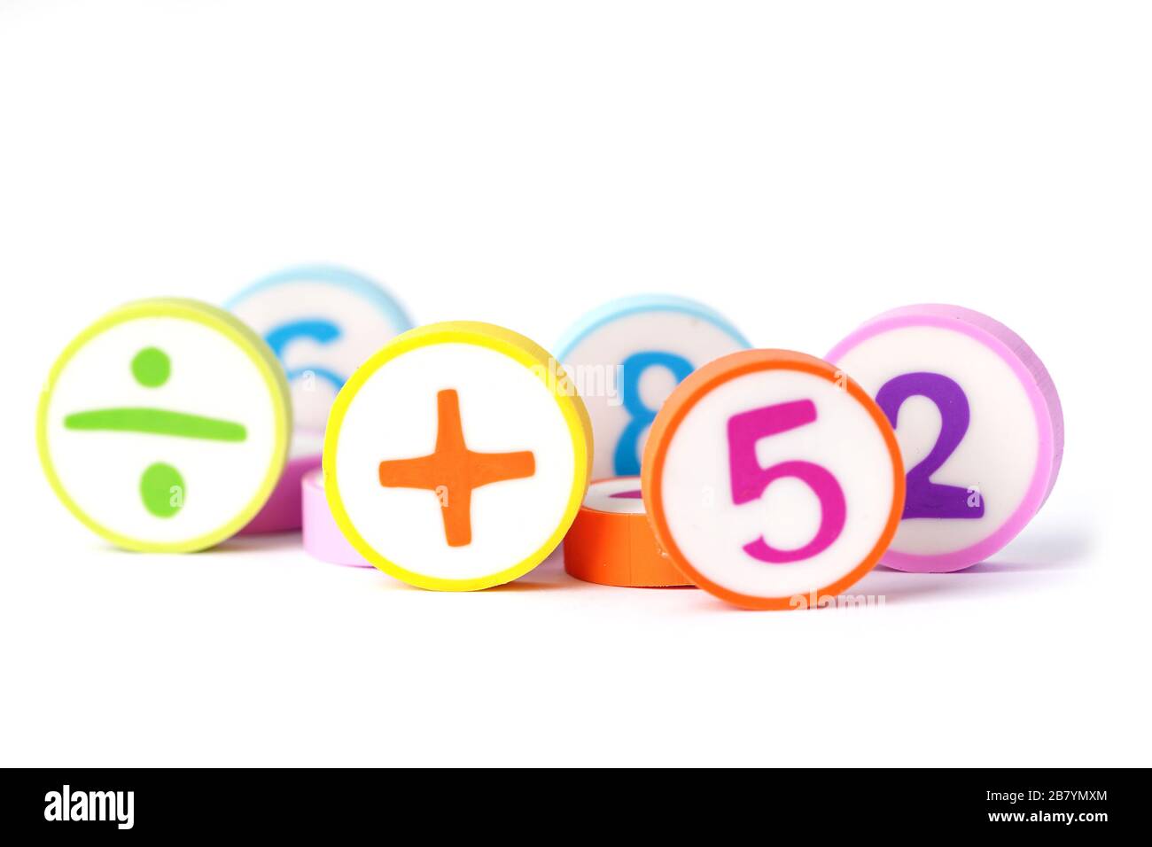 Math Number colorful on white background : Education study mathematics ...