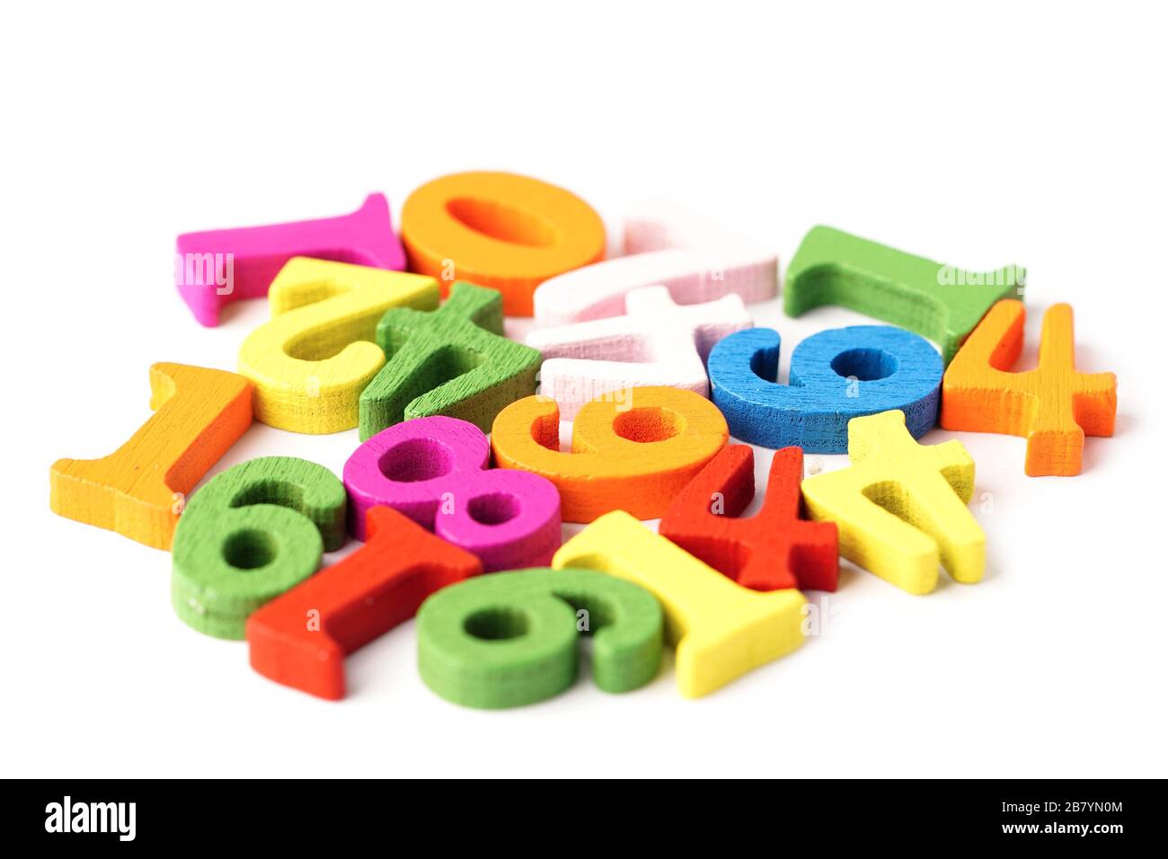 Math Number colorful on white background : Education study mathematics ...