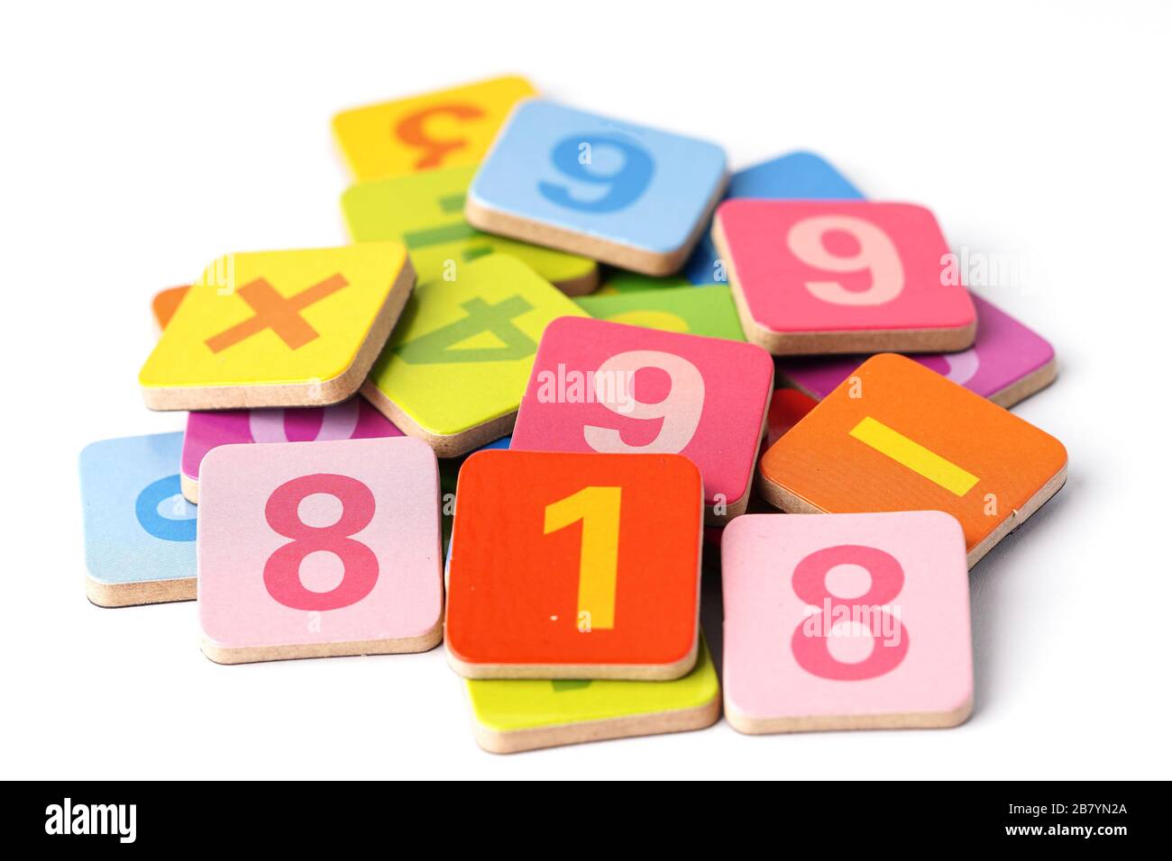 Math Number colorful on white background : Education study mathematics ...