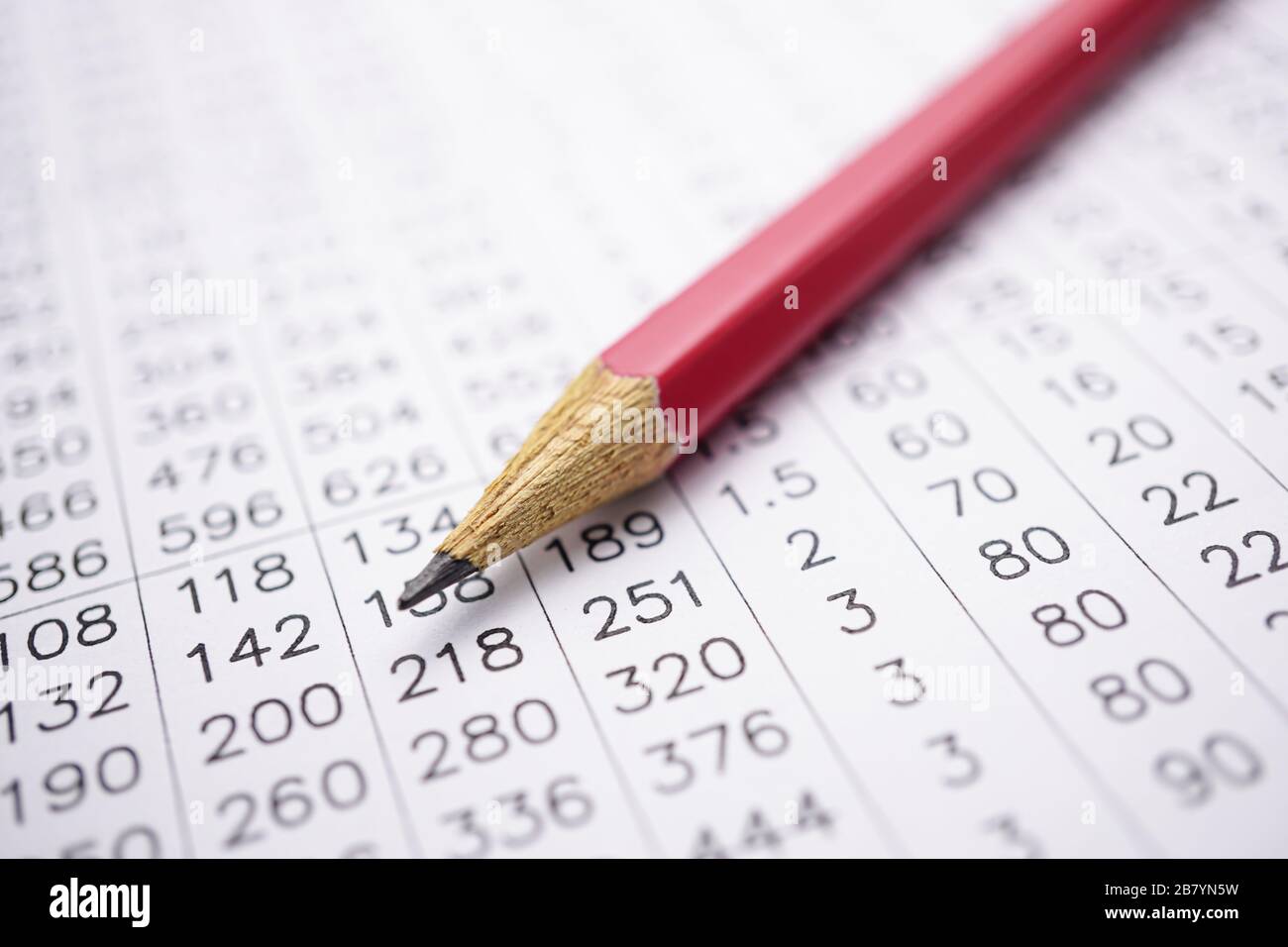 Spreadsheet table paper with pencil. Finance development, Banking ...