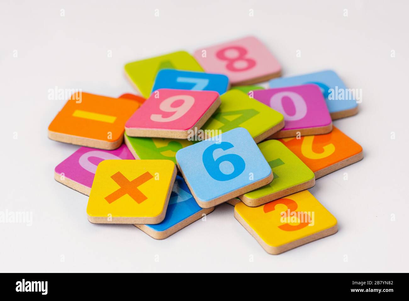 Math Number colorful on white background : Education study mathematics ...