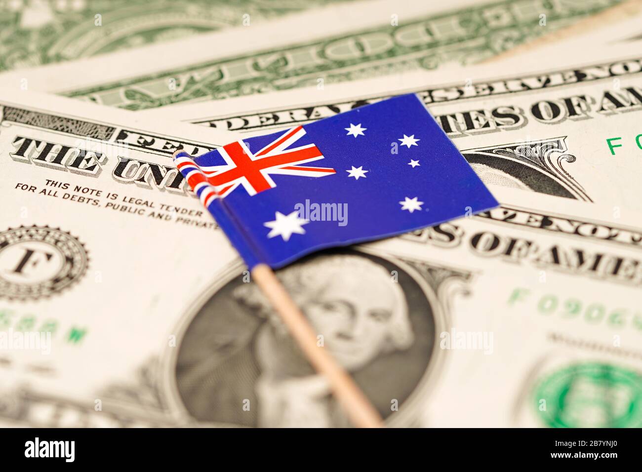 Australia flag on dollar banknotes background : Banking Account ...