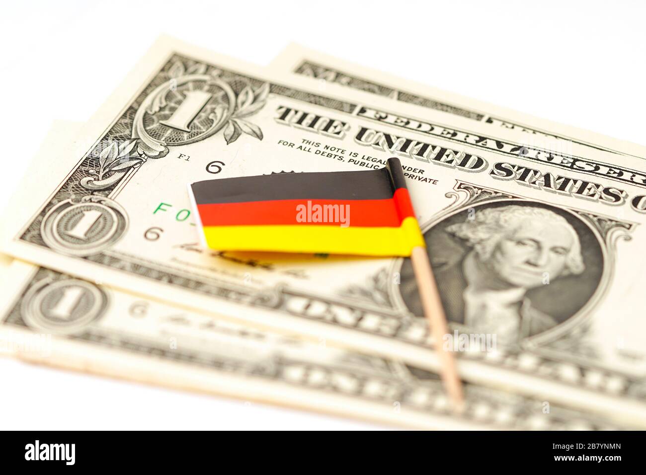 Germany flag on dollar banknotes background : Banking Account ...