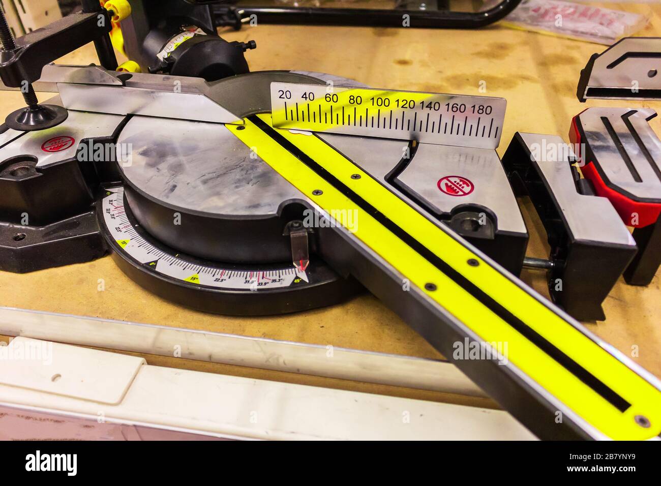 miter saw circular electric tool professional equipment Stock Photo - Alamy