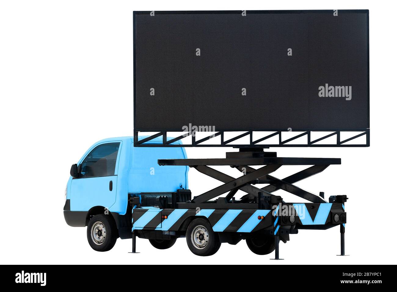 Billboard on car blue color LED panel for sign Advertising isolated on ...