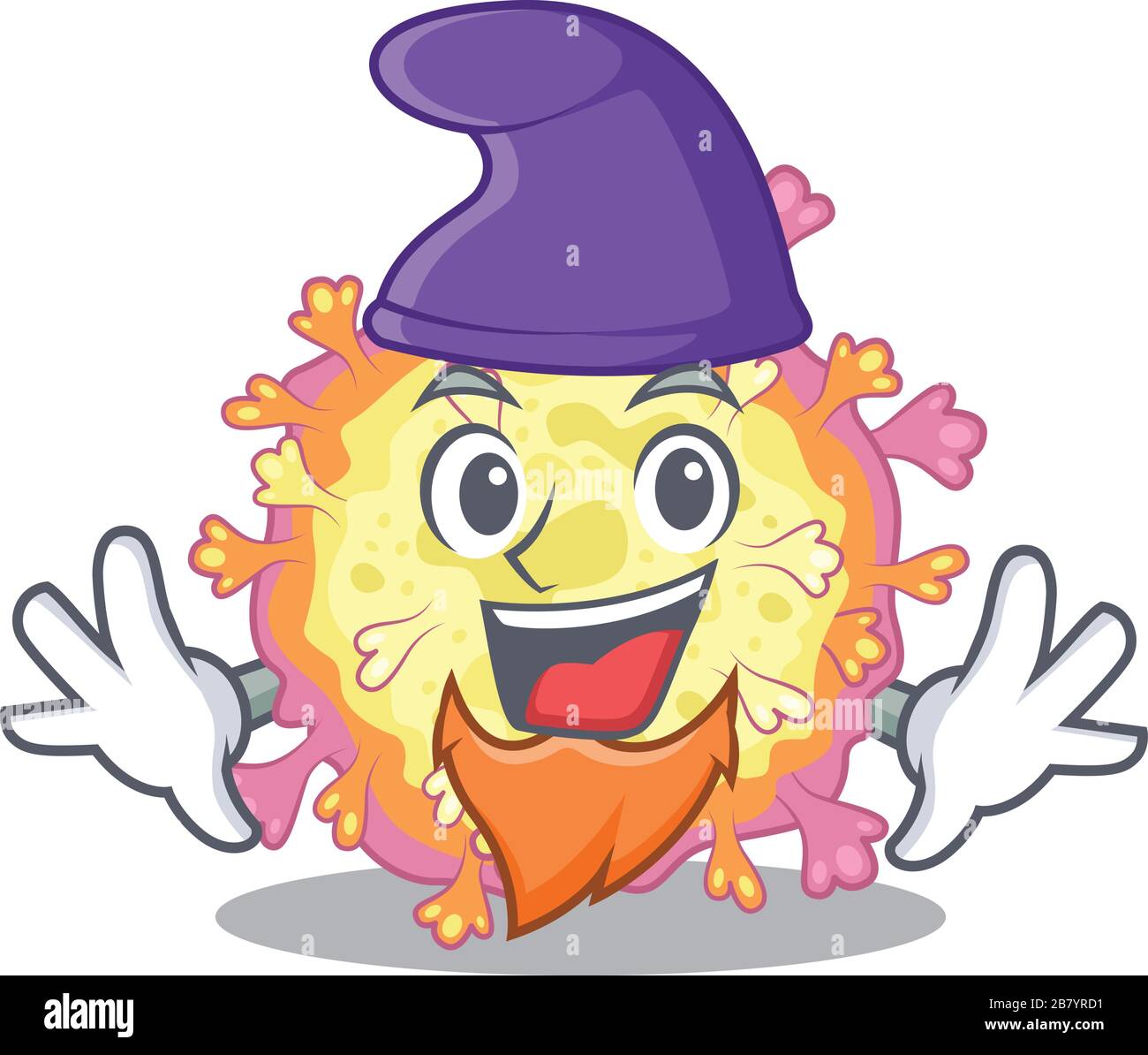 Cute and funny coronaviridae virus cartoon character dressed as an Elf ...