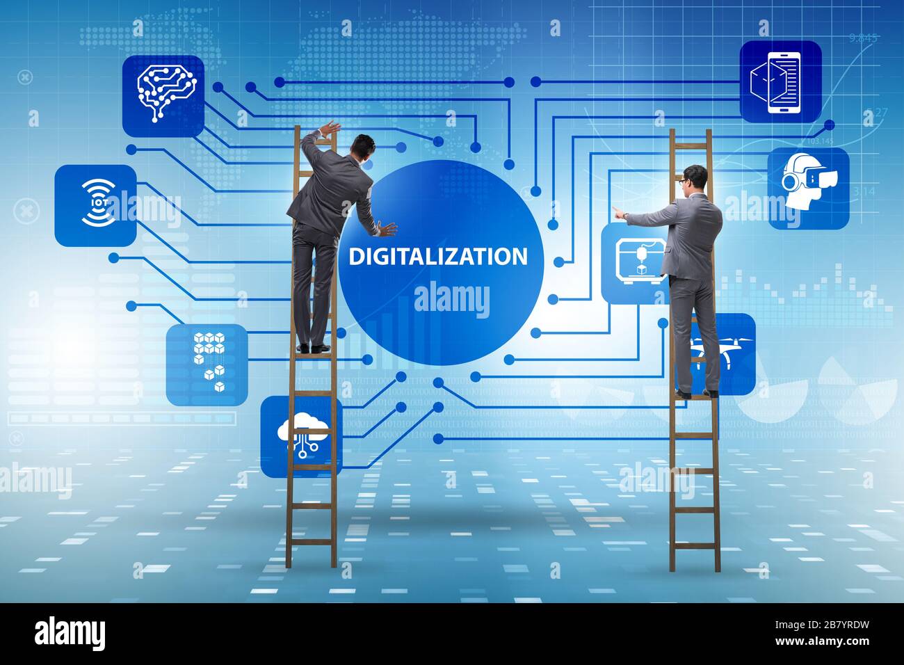 The digital transformation and digitalization technology concept Stock ...
