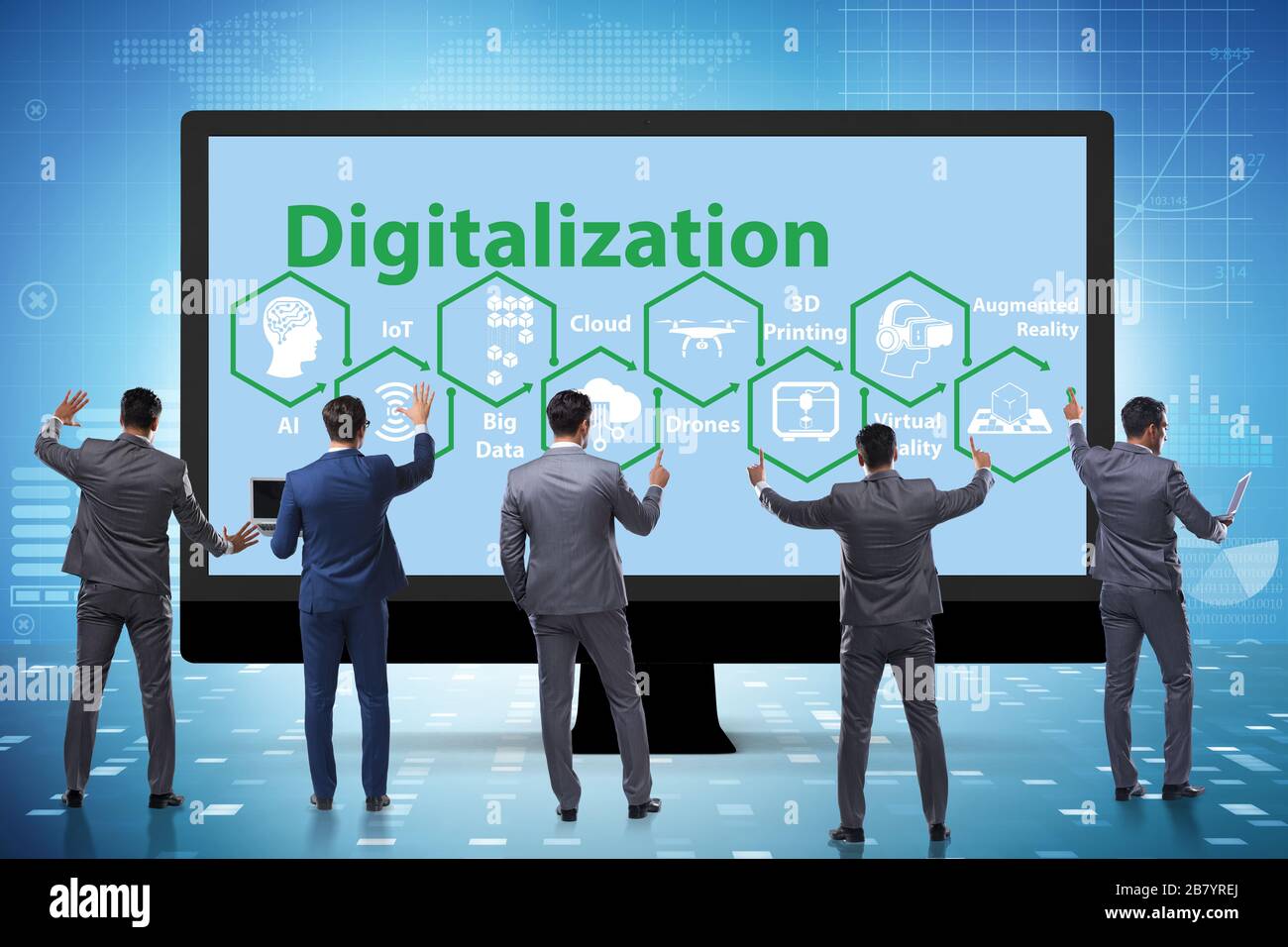 The digital transformation and digitalization technology concept Stock ...