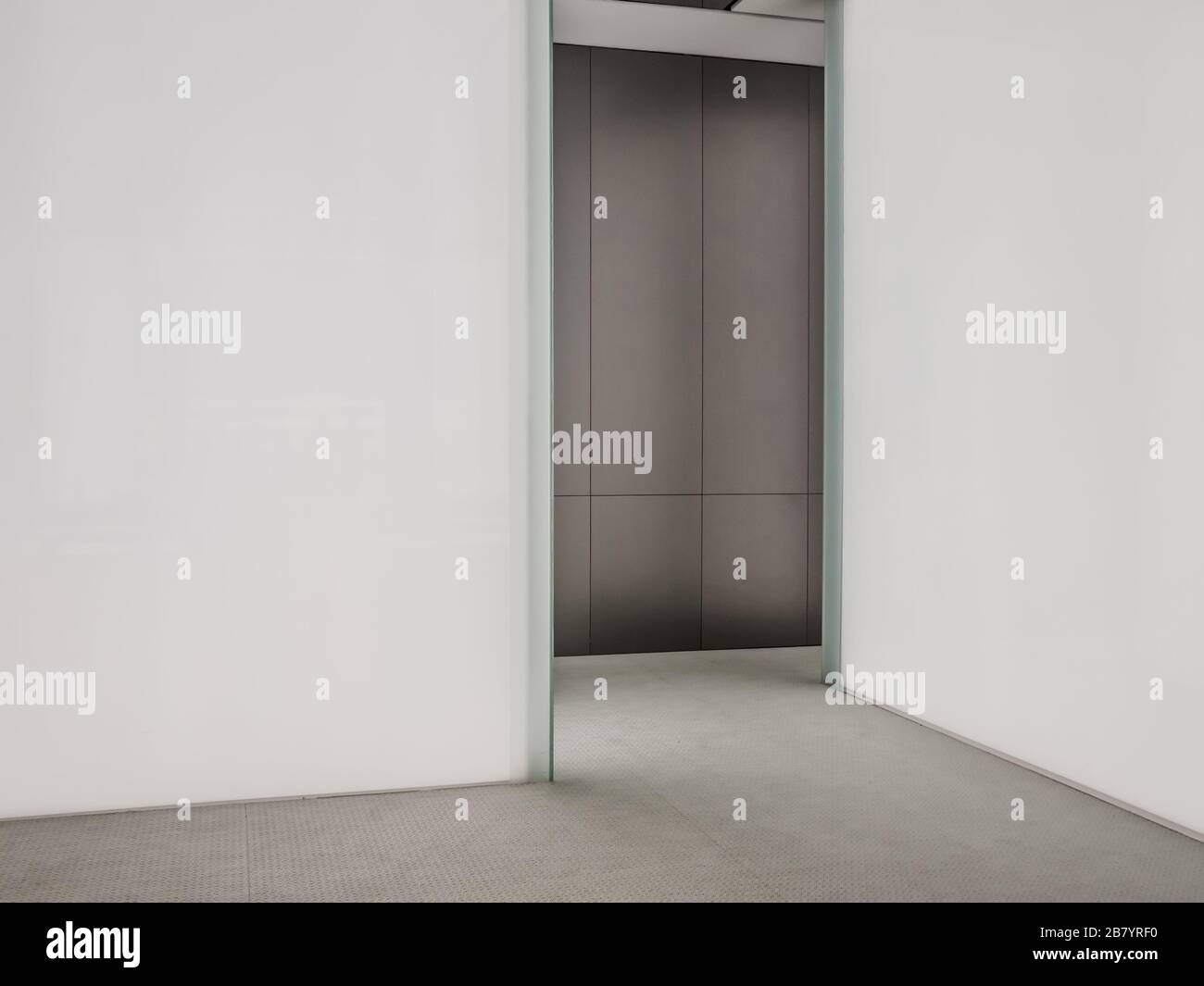 Perspective view of Empty Space with LED Light Lamps and Lights Shade ...