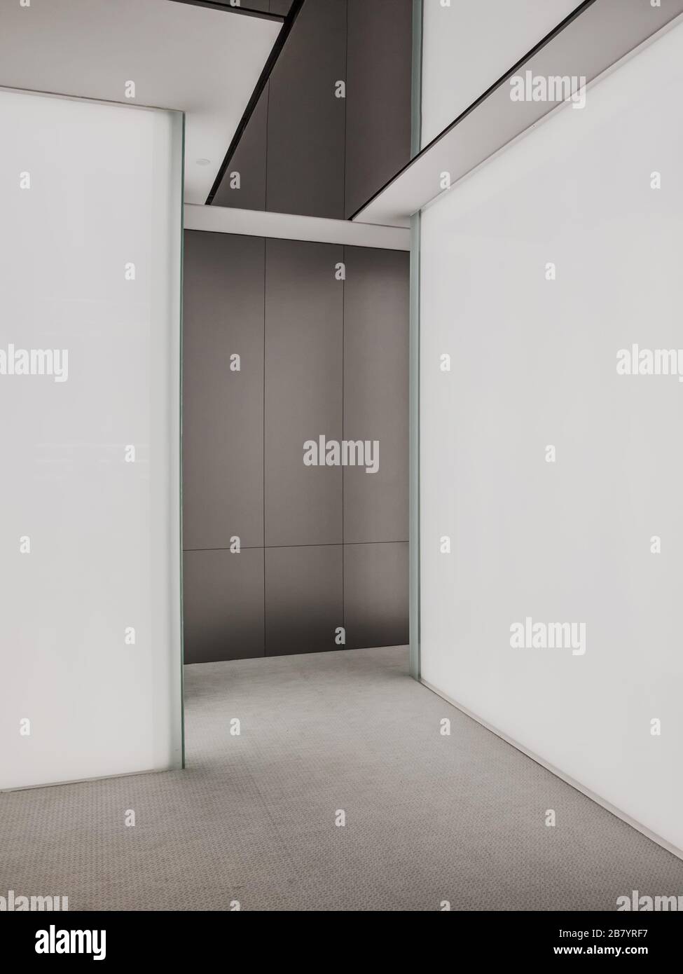 Perspective view of Empty Space with LED Light Lamps and Lights Shade ...