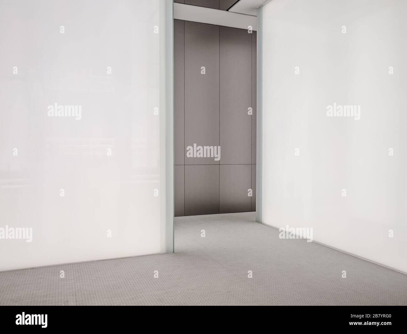 Perspective view of Empty Space with LED Light Lamps and Lights Shade ...