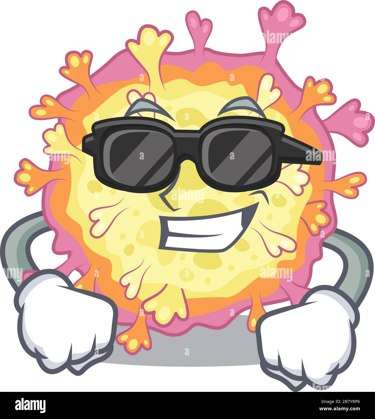 Super cool coronaviridae virus mascot character wearing black glasses ...