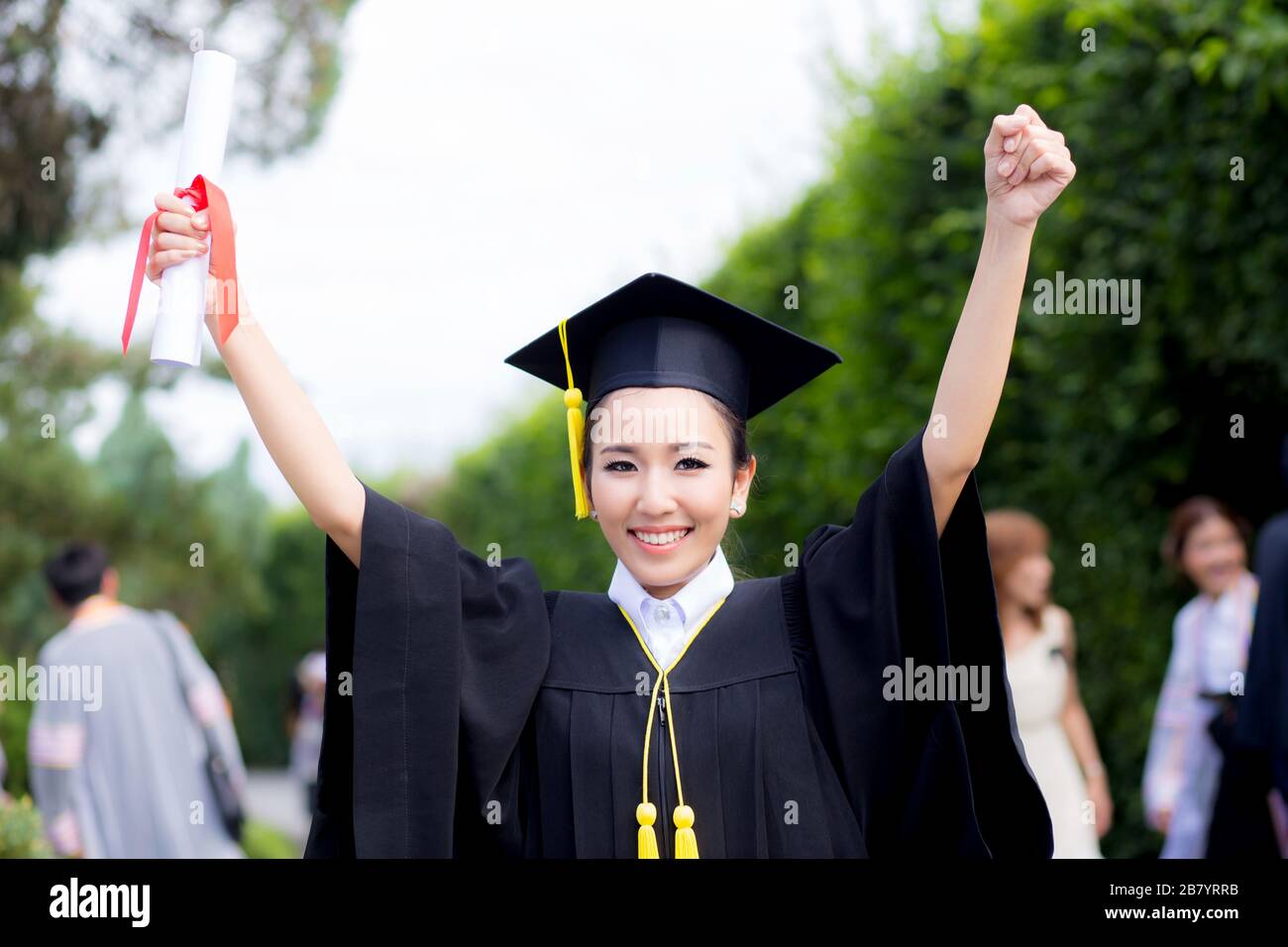 Happy graduated student girl, congratulations - graduate education ...
