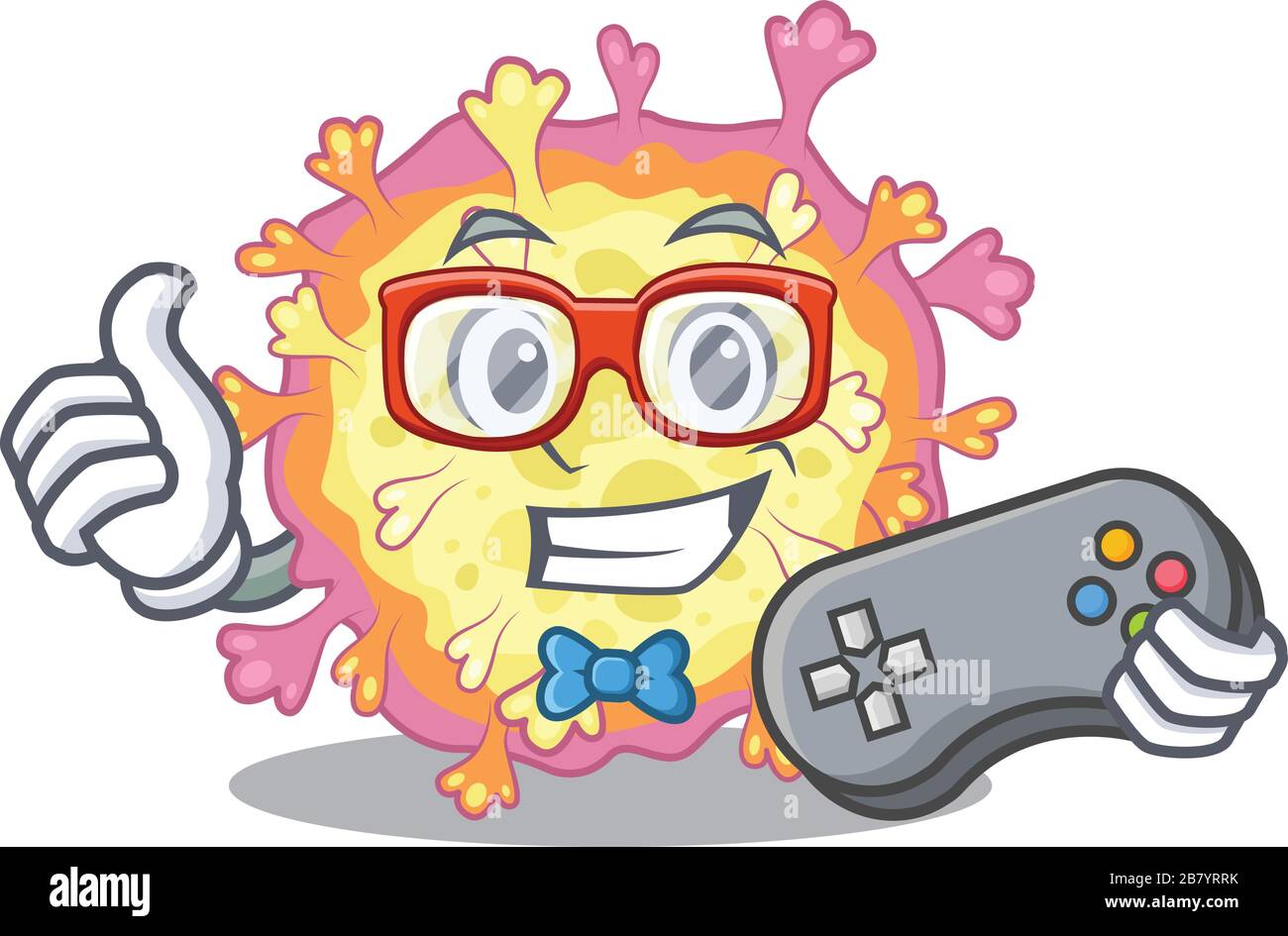 Cool gamer of coronaviridae virus mascot design style with controller ...