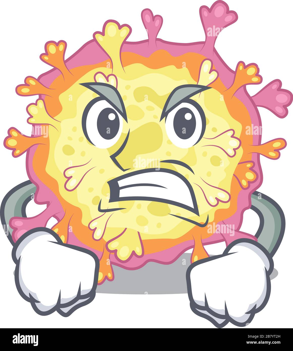 Coronaviridae virus cartoon character design with angry face Stock ...