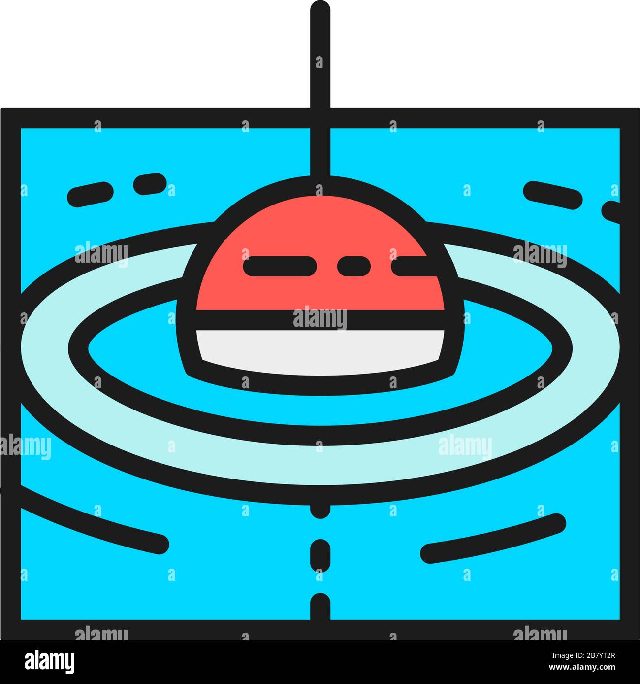 Vector fishing float flat color line icon Stock Vector Image & Art - Alamy