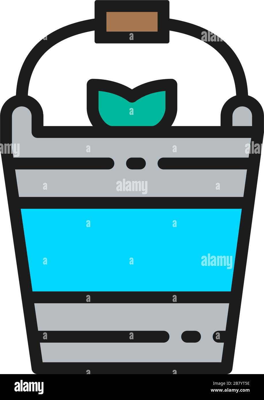 Vector fishing bucket flat color line icon Stock Vector Image & Art - Alamy