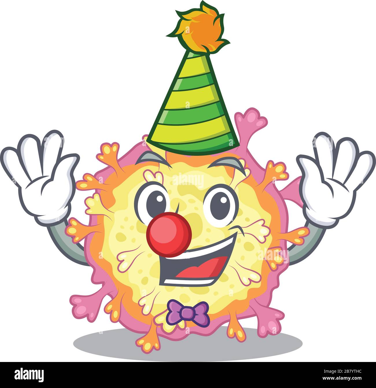 Cute and Funny Clown coronaviridae virus cartoon character mascot style ...