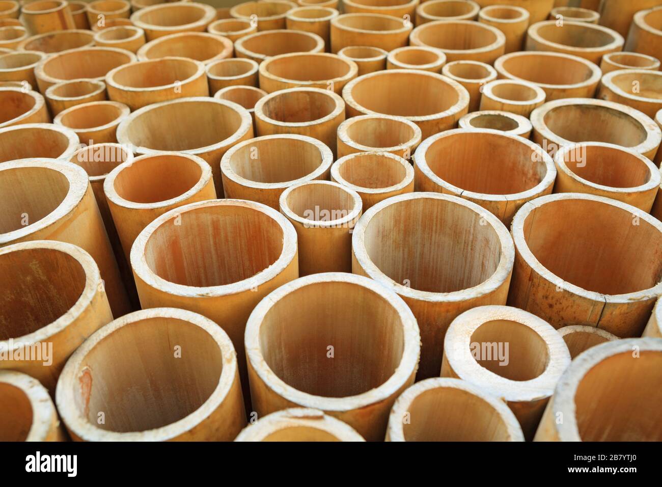 Natural wood materials for asian style home interior design. Old bamboo ...