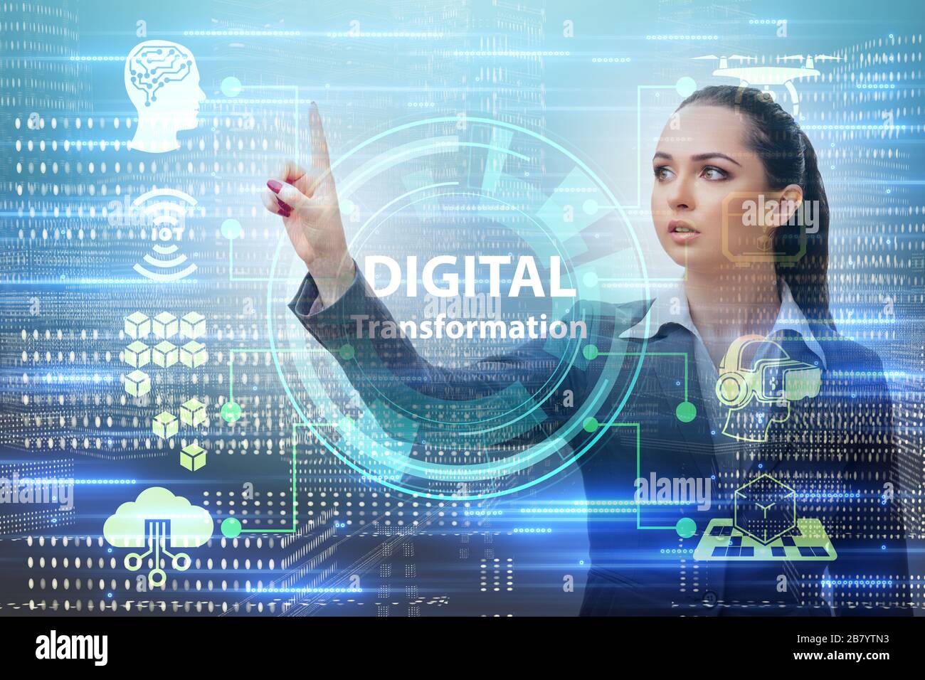 The digital transformation and digitalization technology concept Stock ...