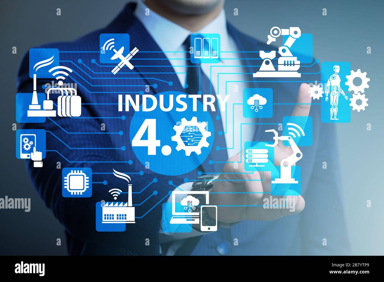 The modern industry 4.0 technical automation concept Stock Photo - Alamy
