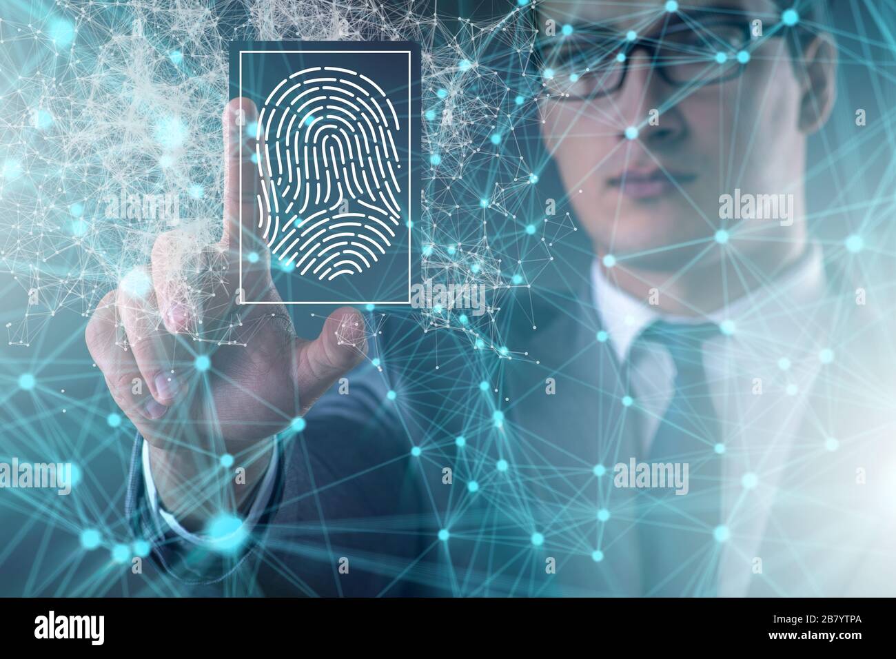 The biometrics security access concept with fingerprint Stock Photo - Alamy
