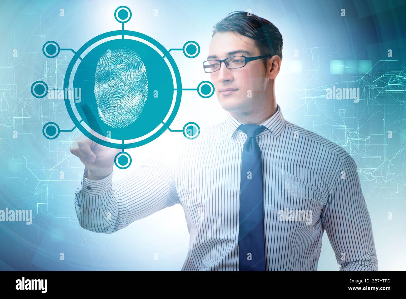 The biometrics security access concept with fingerprint Stock Photo - Alamy