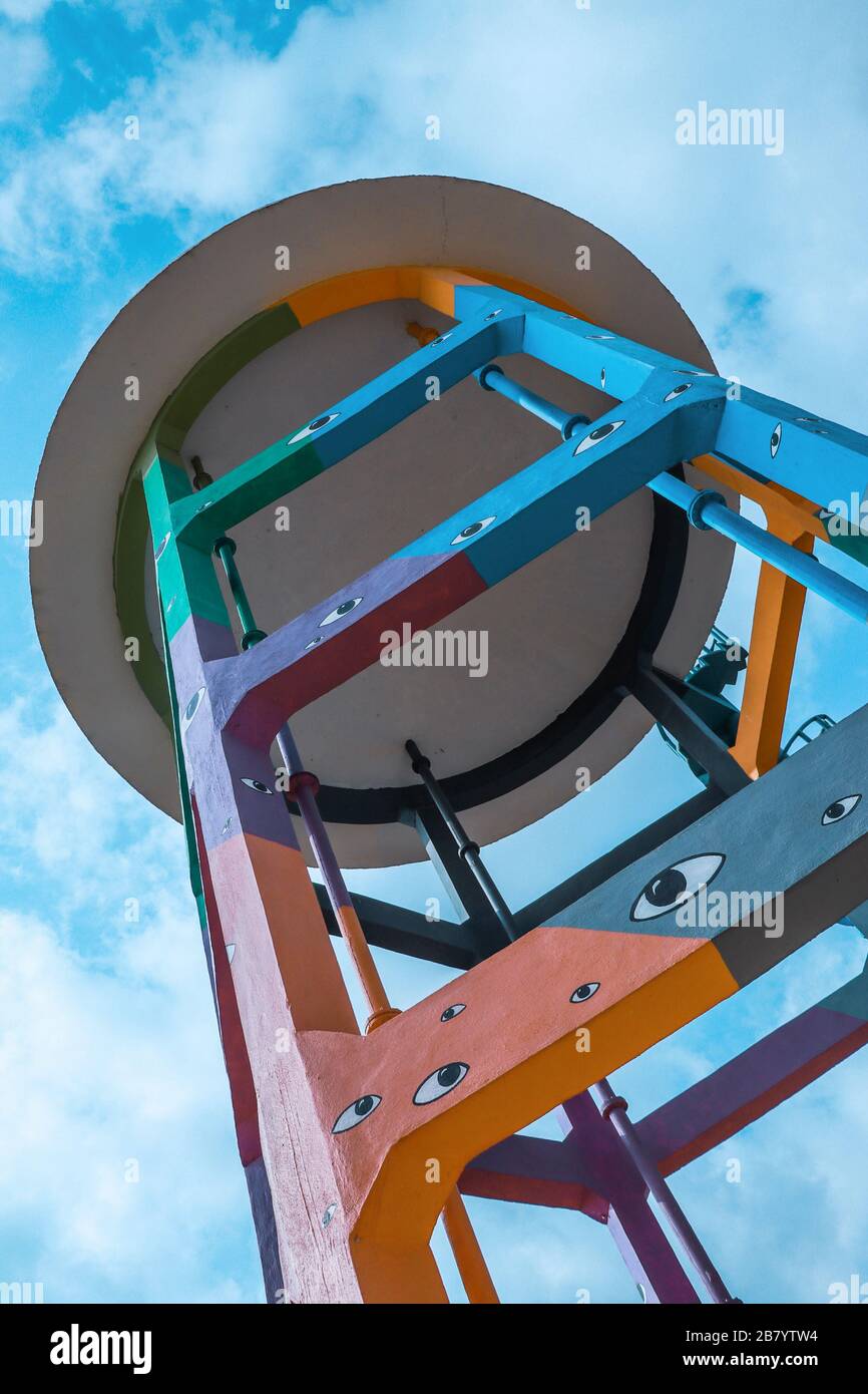 ABSTRACT OF A WATER TANK WITH A STUNNING ART WORK Stock Photo - Alamy