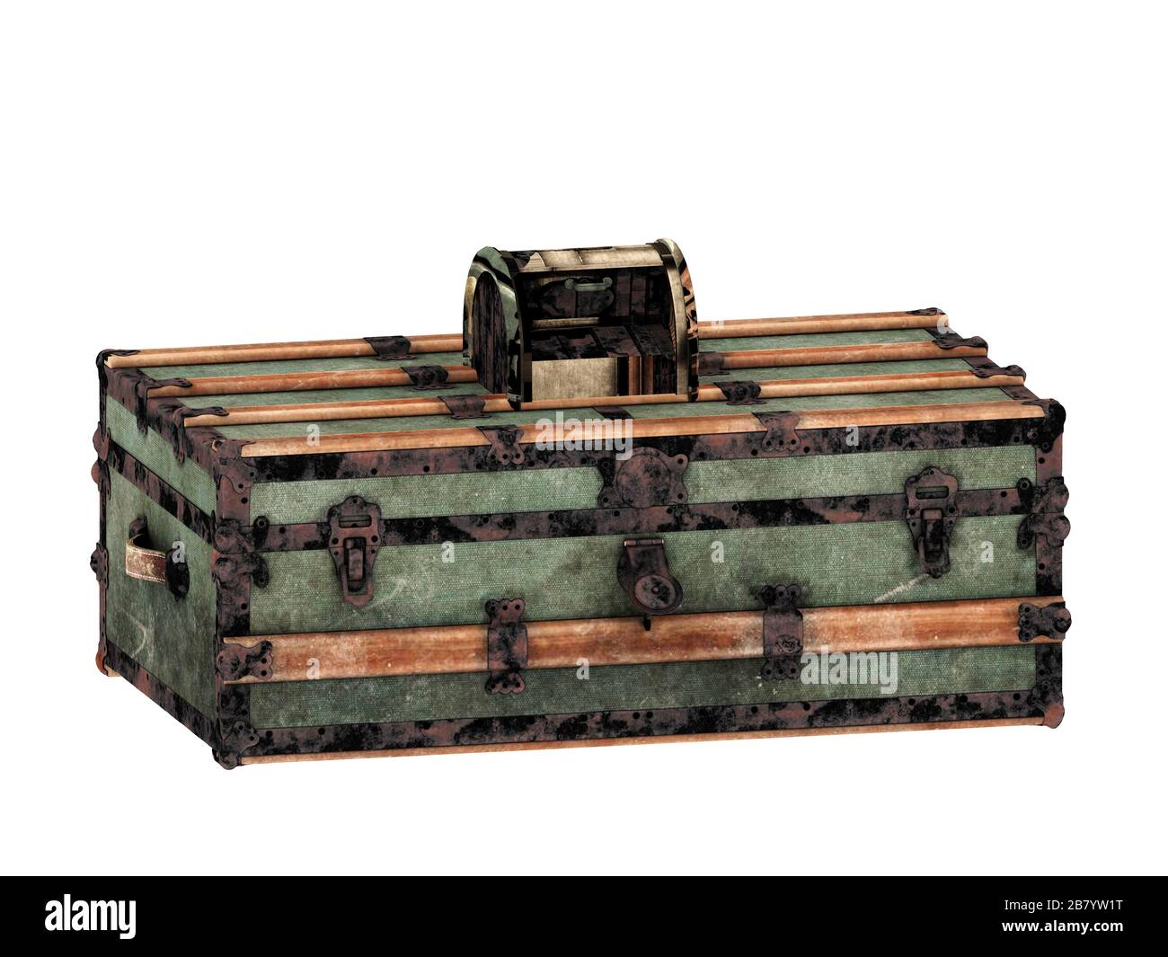 3d render vintage trunk Stock Photo - Alamy