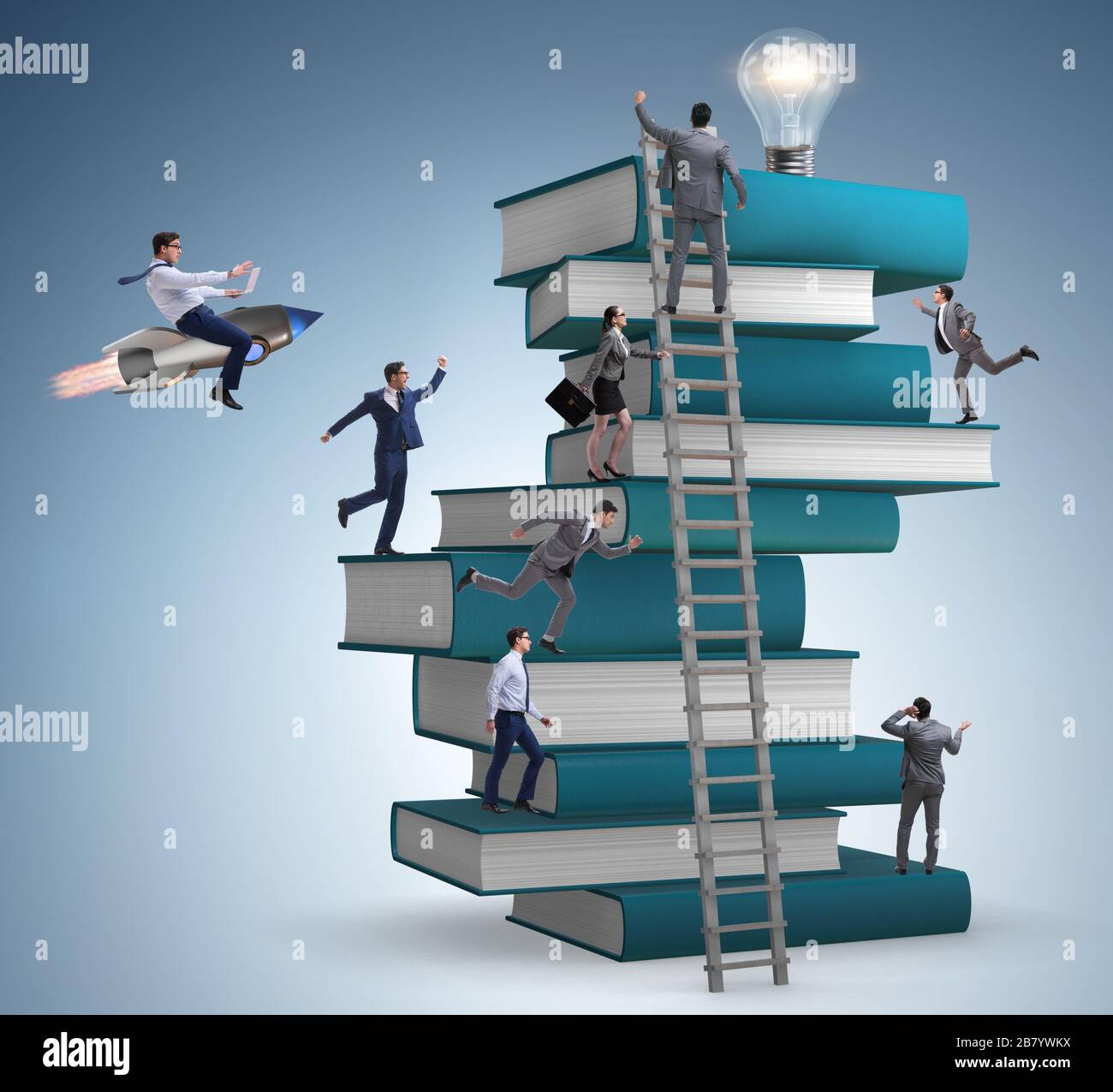The education concept with books and people Stock Photo - Alamy