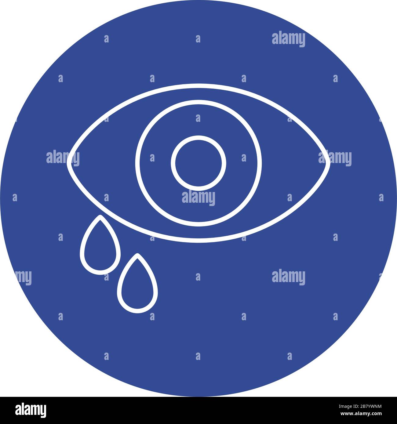 eye with tear, line block style icon vector illustration design Stock ...
