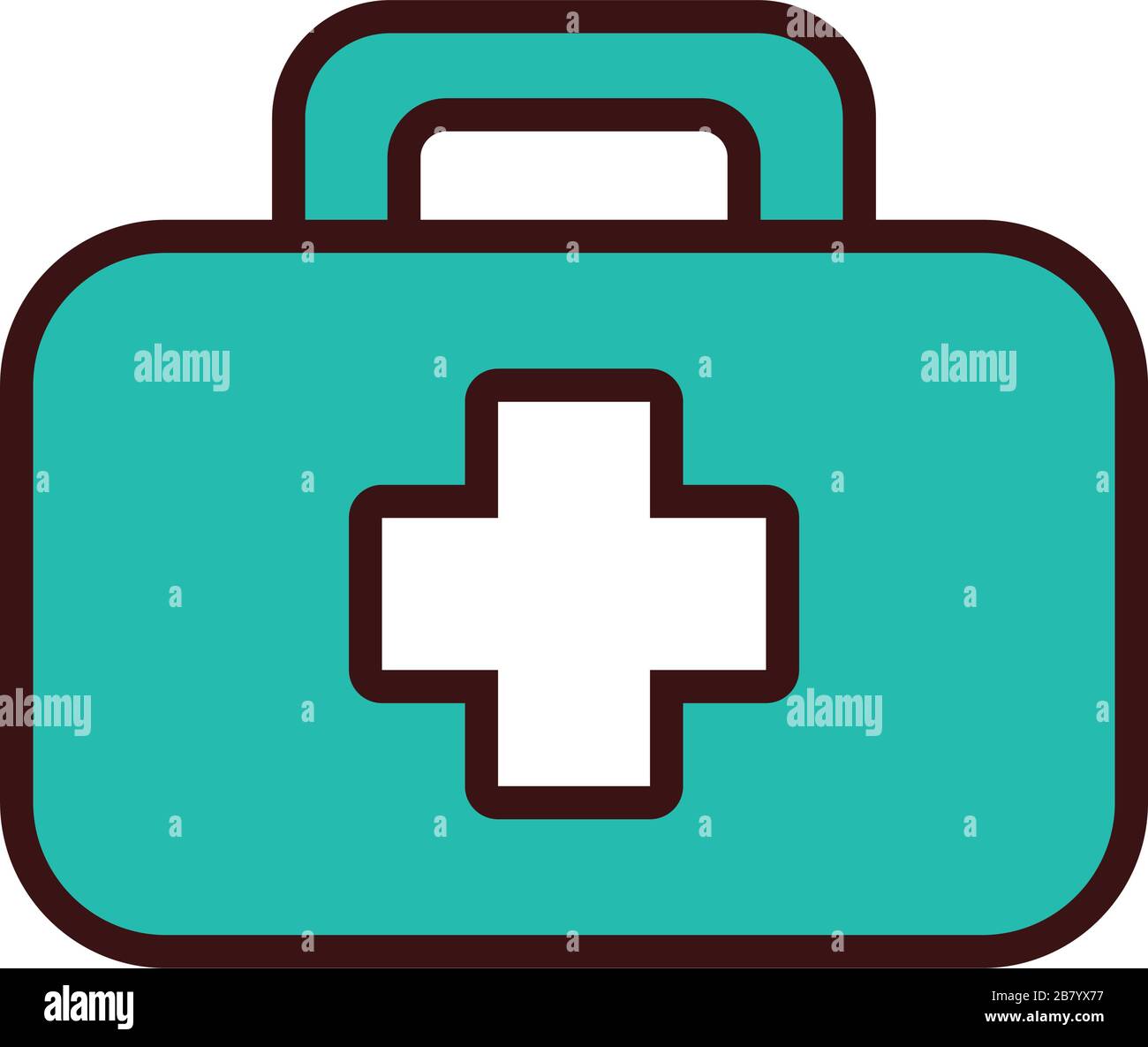 medical kit with cross line and fill style Stock Vector Image & Art - Alamy