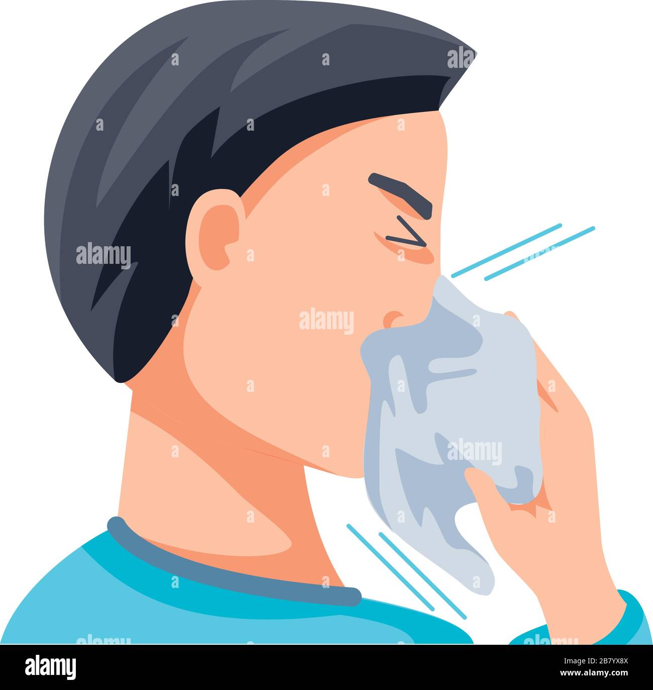 man with cough on white background vector illustration design Stock ...