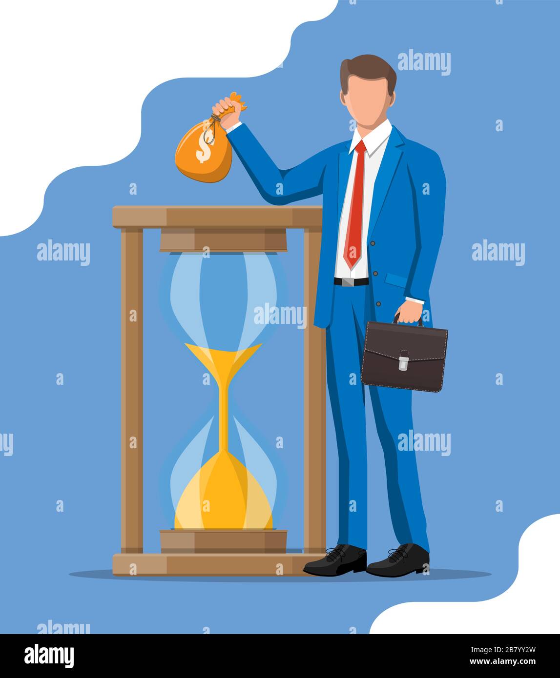 Successful business man near hourglass Stock Vector Image & Art - Alamy