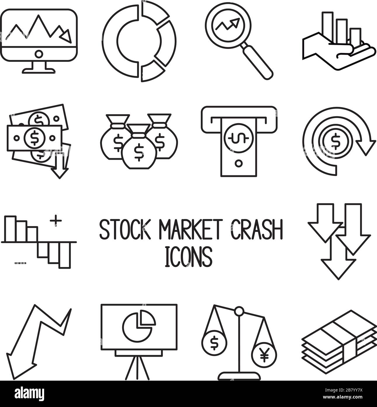 bundle of market crash set icons Stock Vector Image & Art - Alamy