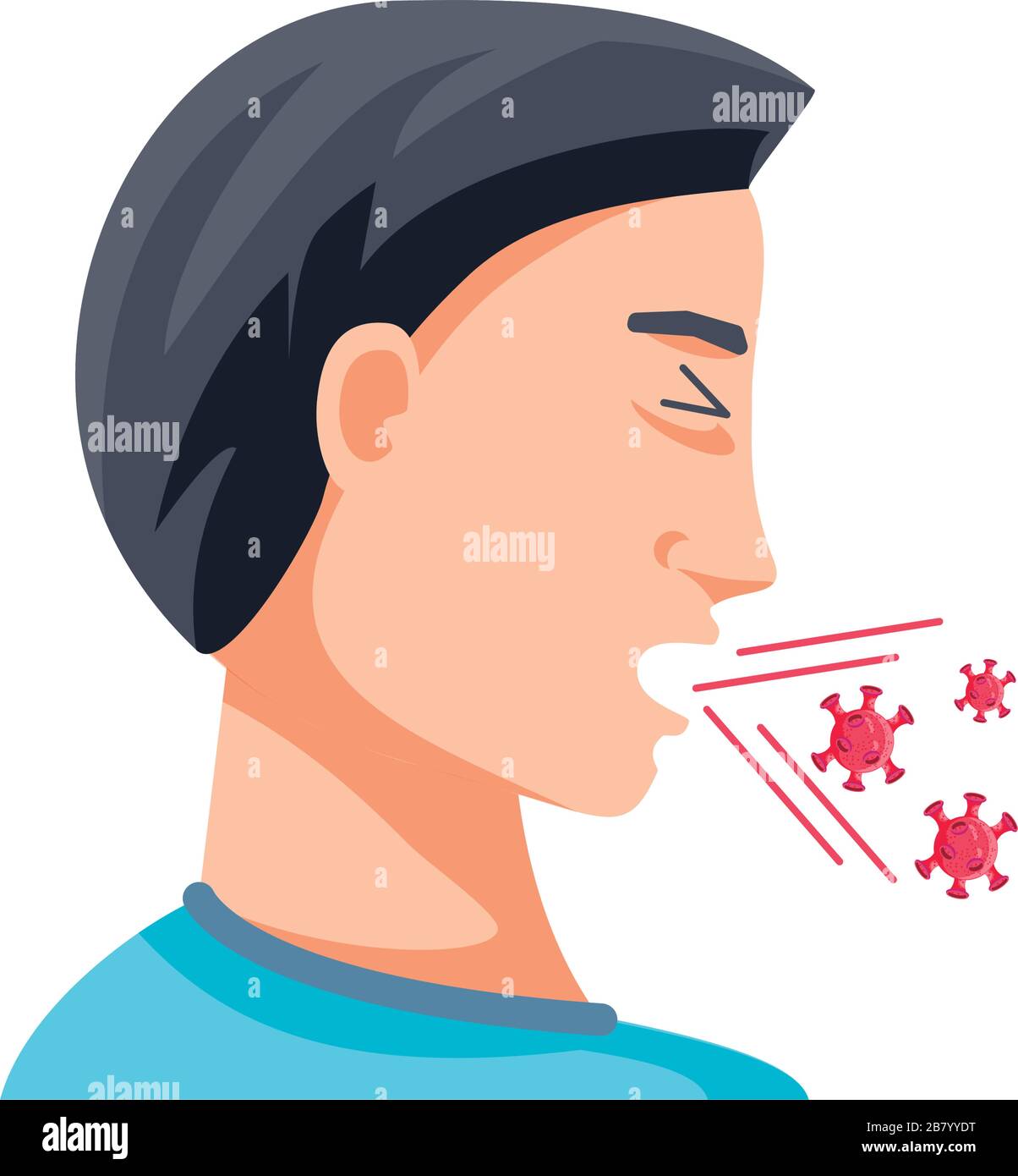 man with cough on white background vector illustration design Stock ...