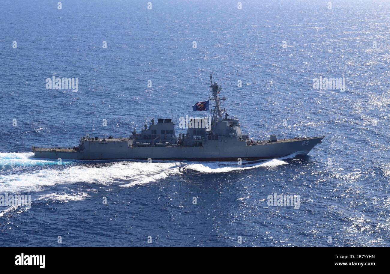 200312-N-WI365-2001 SOUTH CHINA SEA (Mar. 12, 2020) – The Arleigh Burke ...