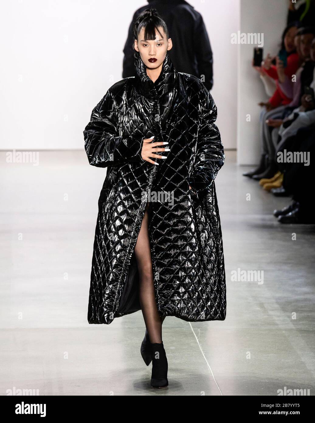 New York, New York - Feb. 08, 2020: Yun Xie walks the runway at LaQuan ...