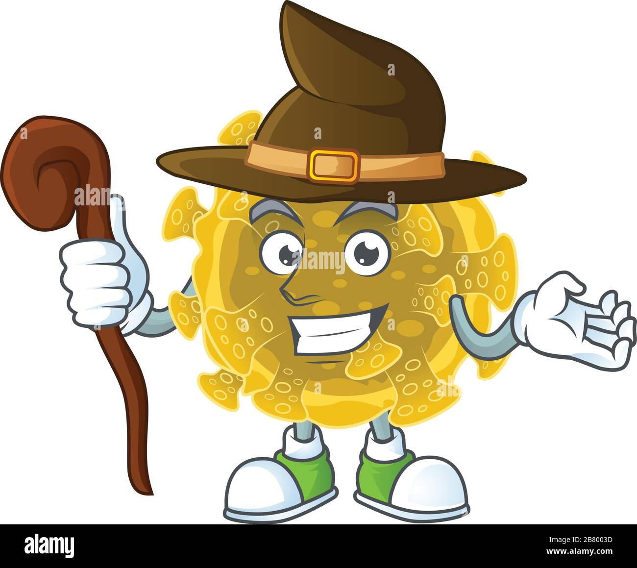 sweet and tricky Witch infectious coronavirus cartoon character Stock ...