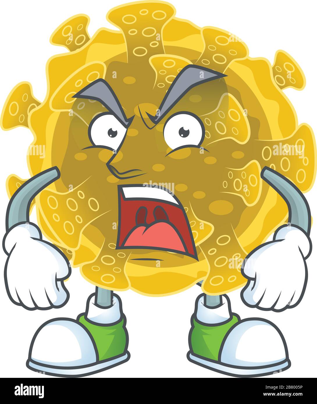 Infectious coronavirus mascot design concept showing angry face Stock ...