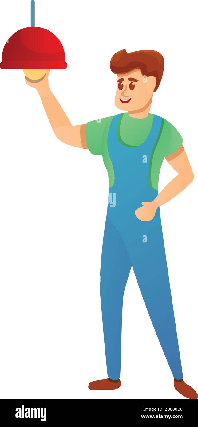 Man fix light icon. Cartoon of man fix light vector icon for web design ...