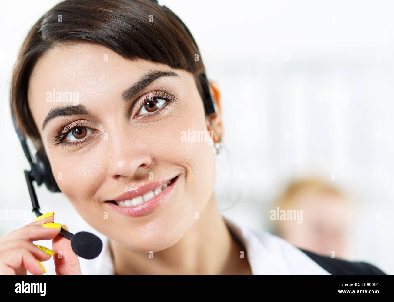 Female call center service operator Stock Photo - Alamy