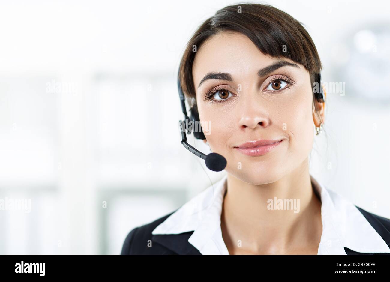 Female call center service operator Stock Photo - Alamy