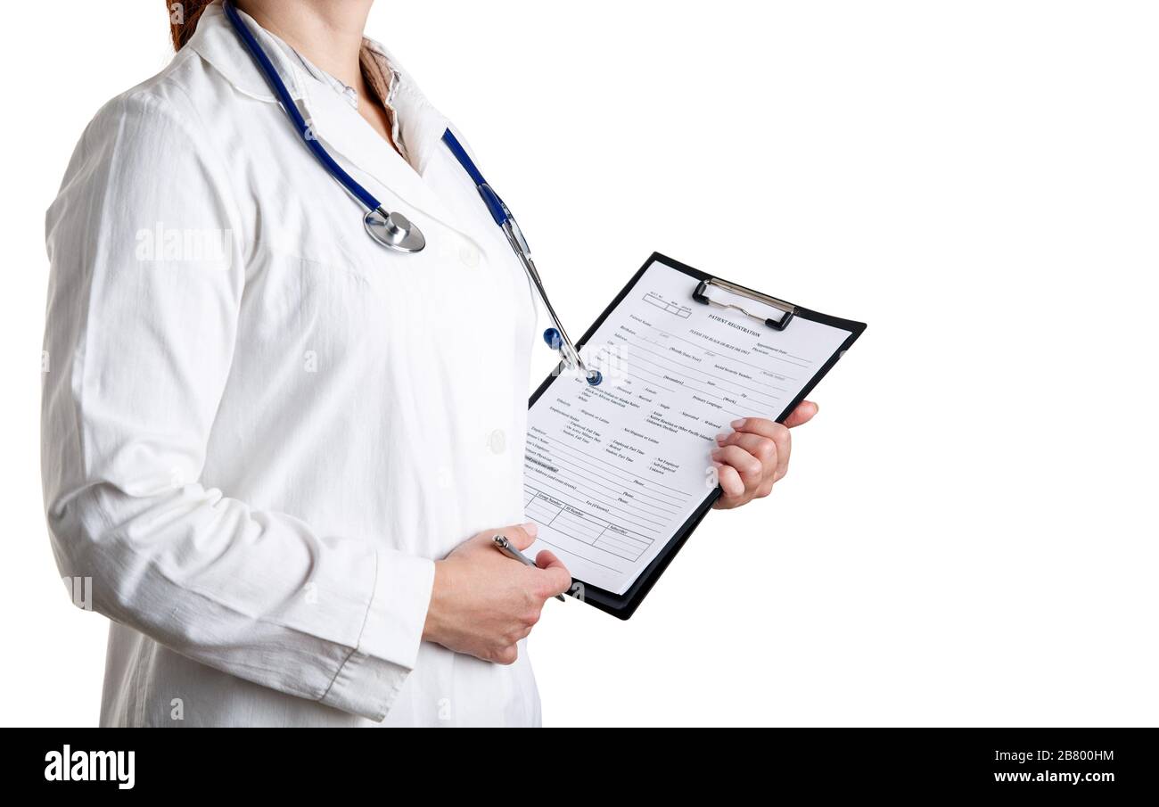 Doctor insurance writing hospital Cut Out Stock Images & Pictures - Alamy