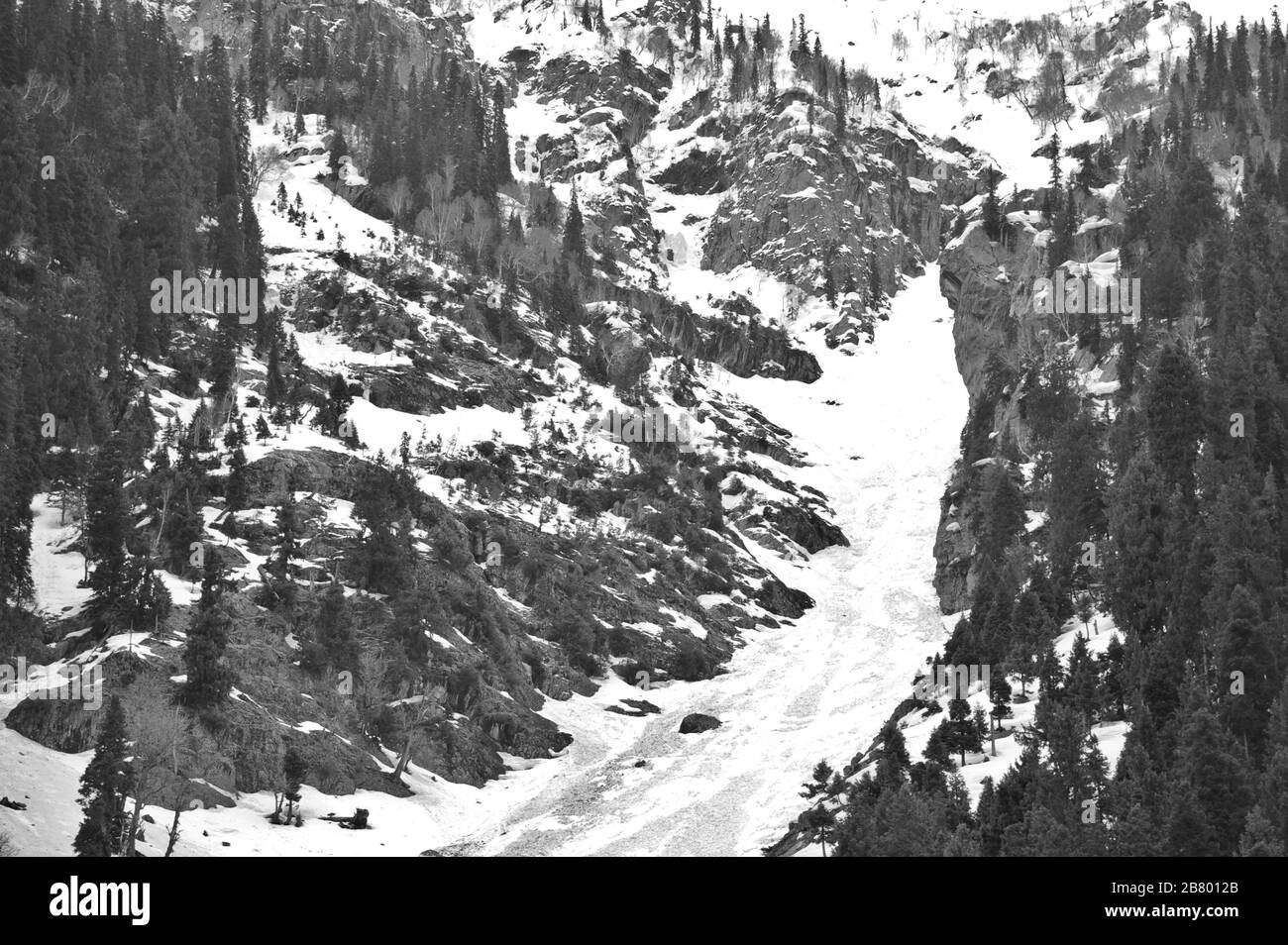 Glacier, Lidder valley, Chandanwari, Pahalgam, Kashmir, Jammu and ...