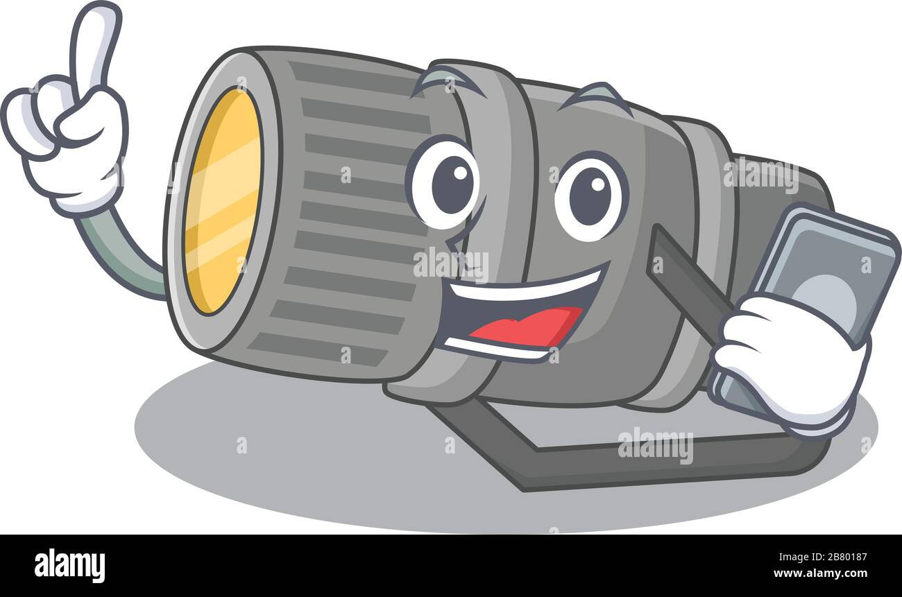Mascot design of underwater flashlight speaking on phone Stock Vector ...
